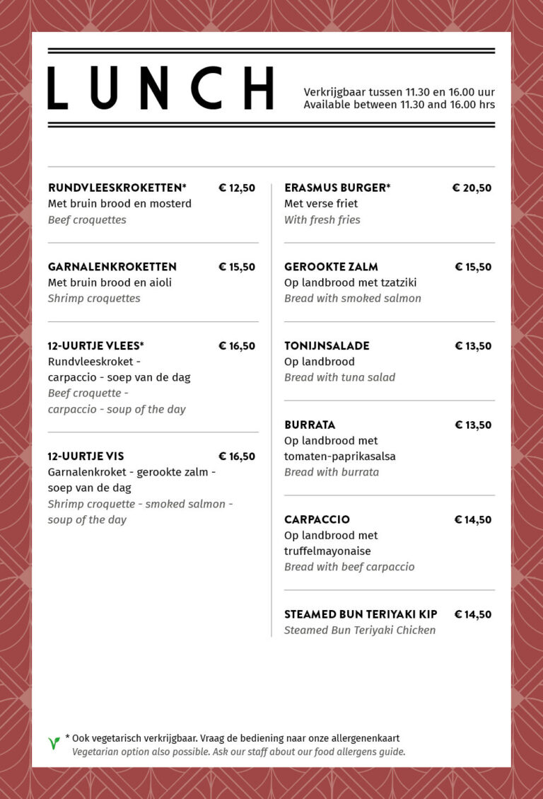 Menu - Café Restaurant Erasmus